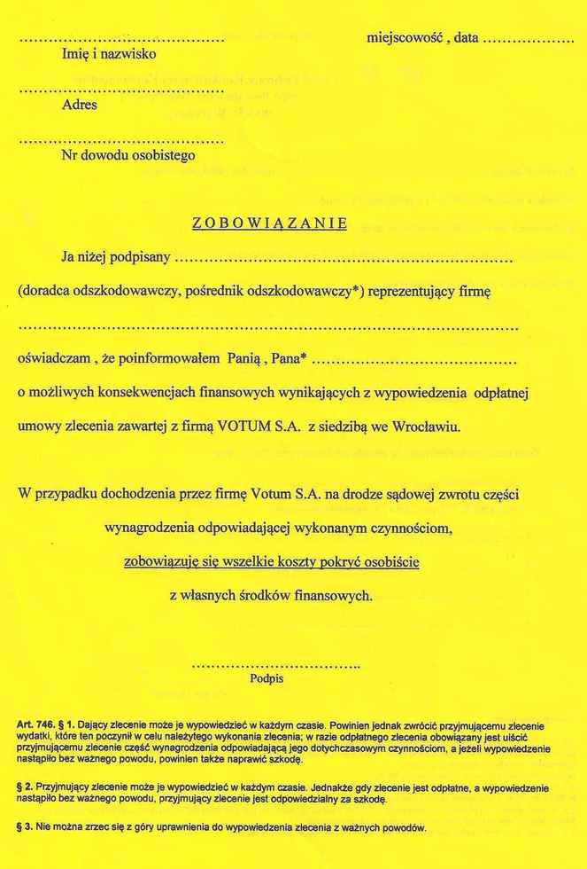 „Żółte papiery” z VOTUM … - odszkodowania.info.pl